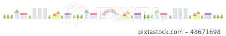 Line material - cute landscape 2 - Stock Illustration [48671698] - PIXTA