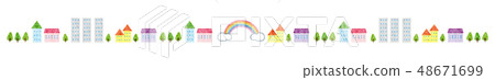 Line material - cute landscape 2 tech - Stock Illustration [48671699 ...