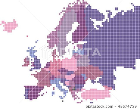 Geometry square form of Europe map. - Stock Illustration [48674759] - PIXTA