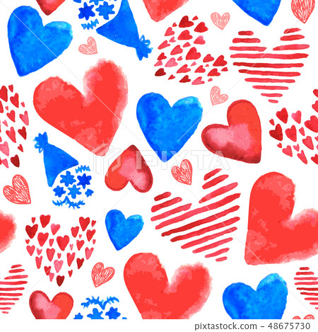 Vector hand drawn romantic seamless pattern.... - Stock Illustration ...