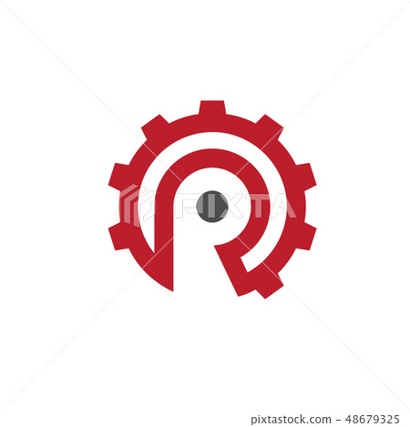 letter R with gear logo concept - Stock Illustration [48679325] - PIXTA