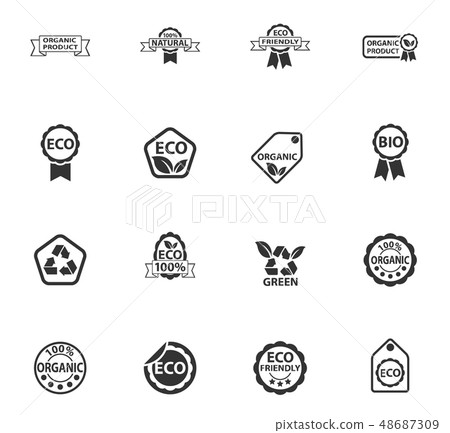 eco label icon set - Stock Illustration [48687309] - PIXTA