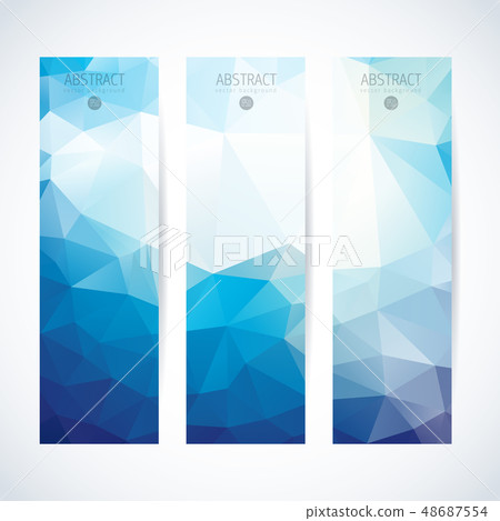 Vector banners set blue triangle background - Stock Illustration ...
