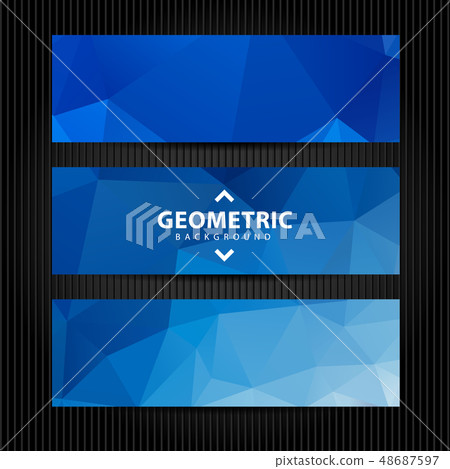 Blue banners set triangle abstract background - Stock Illustration ...