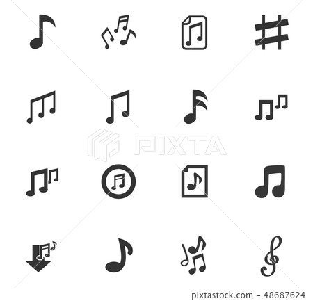 musical notes icon set - Stock Illustration [48687624] - PIXTA