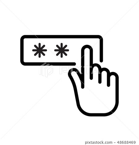 Hand finger entering pin code. Unlock and password - Stock Illustration ...