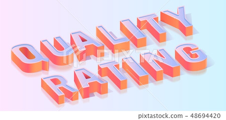 Quality Rating Title Isometric Vector Template - Stock Illustration ...