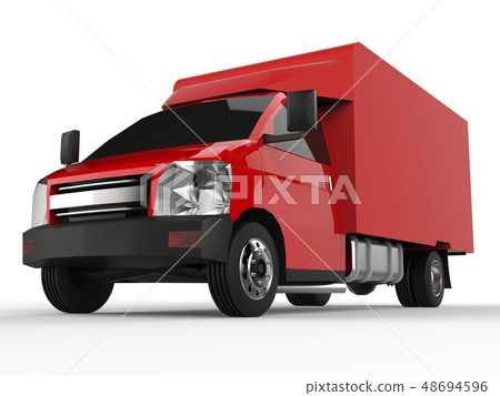 Small red truck. Car delivery service. Delivery of - Stock Illustration ...