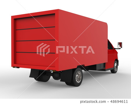 Small red truck. Car delivery service. Delivery of - Stock Illustration ...