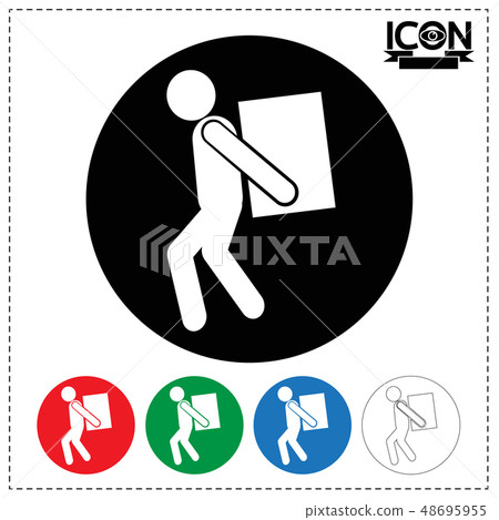 Man Moving Box Icon-插圖素材 [48695955] - PIXTA圖庫
