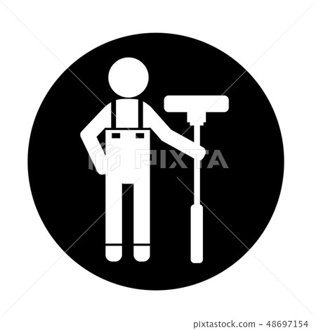Cleaner Man icon - Stock Illustration [48697154] - PIXTA