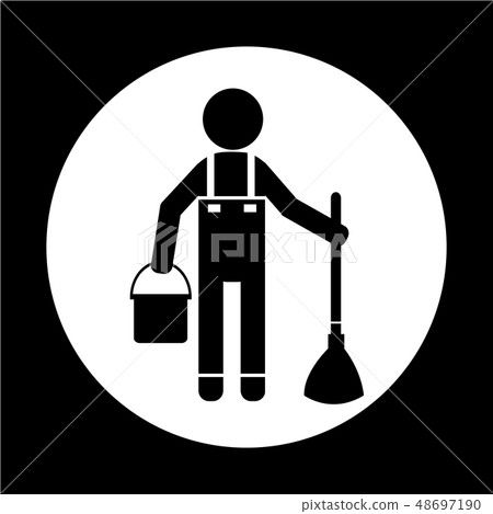 Cleaner Man icon - Stock Illustration [48697190] - PIXTA