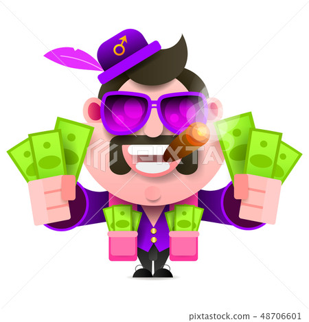 Pimp and money. Pocket full of cash. Bright - Stock Illustration ...