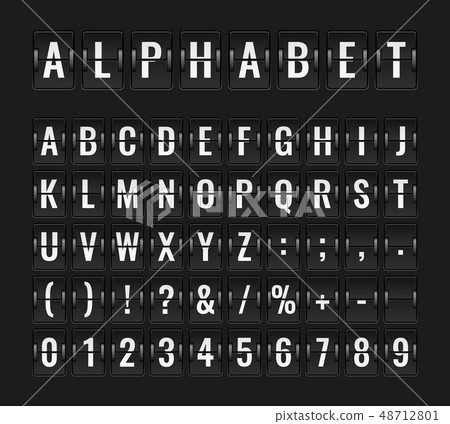 Flip font. Airport flight board info panel... - Stock Illustration ...