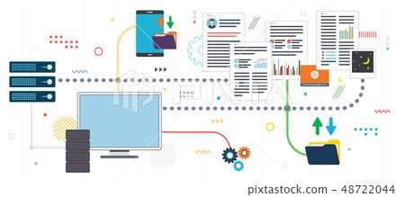 Sending and receiving data from cloud computing - Stock Illustration ...
