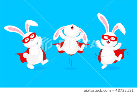 White rabbit in super hero costume - Stock Illustration [48722151] - PIXTA