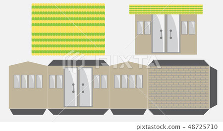Restaurant or House Paper Model Cut and glue - Stock Illustration ...