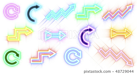 Glowing arrow set. Isolated on transparent - Stock Illustration ...