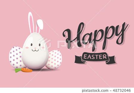Happy easter's day greeting card. - Stock Illustration [48732046] - PIXTA
