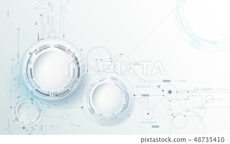Vector design 3d paper circle with circuit board. - Stock Illustration ...