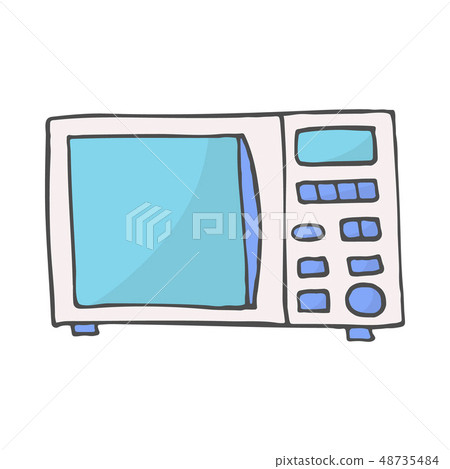 color hand drawn doodle of a microwave. Vector... - Stock Illustration ...