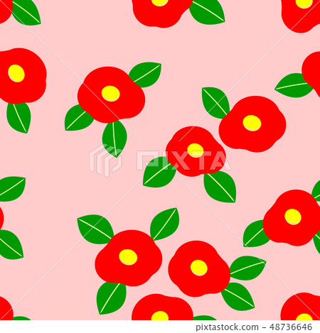 Camellia pattern wallpaper - Stock Illustration [48736646] - PIXTA