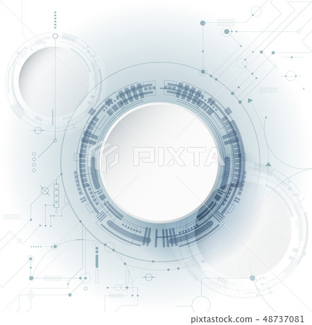 Vector design 3d paper circle with circuit board.-插圖素材 [48737081] - PIXTA圖庫
