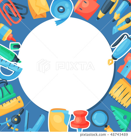 Stationery round pattern vector illustration.... - Stock Illustration ...