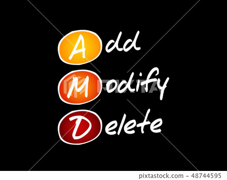 AMD - Add, Modify, Delete acronym - Stock Illustration [48744595] - PIXTA