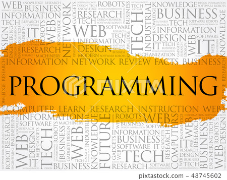 Programming word cloud background - Stock Illustration [48745602] - PIXTA