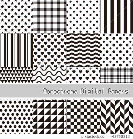 Monochrome background material (Seamless pattern) - Stock Illustration ...