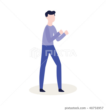 Vector flat angry man ready to fight - Stock Illustration [48758957 ...