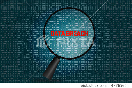 Data breach on digital screen with magnifying-插圖素材 [48765601] - PIXTA圖庫