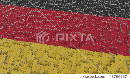 Flag of Germany being made with jigsaw puzzle... - Stock Illustration ...