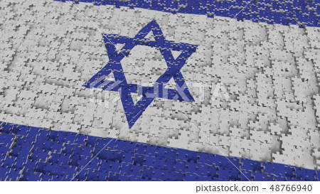 Flag of Israel being made with jigsaw puzzle... - Stock Illustration ...