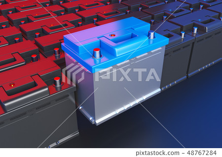 3D rendering. Car battery on multicolor... - Stock Illustration ...