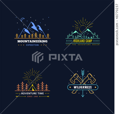 Outdoor activities logo set-插圖素材 [48770237] - PIXTA圖庫