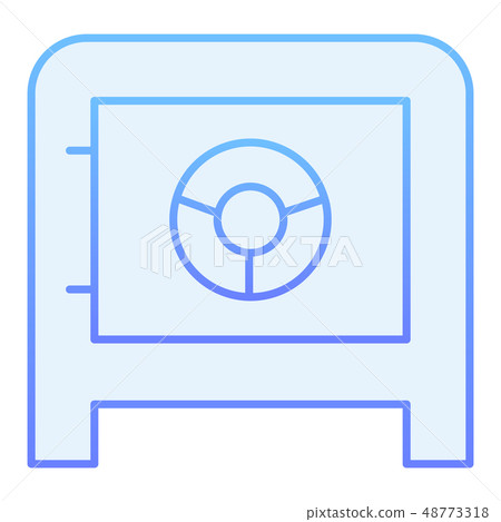 Strongbox flat icon. Bank safe blue icons in... - Stock Illustration [48773318] - PIXTA