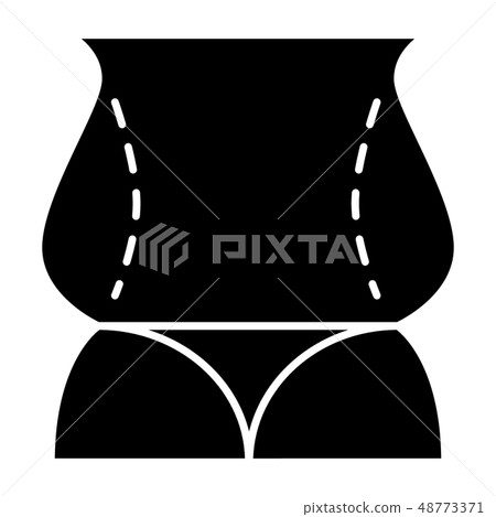 Female back fat figure solid icon. Obesity... - Stock Illustration ...