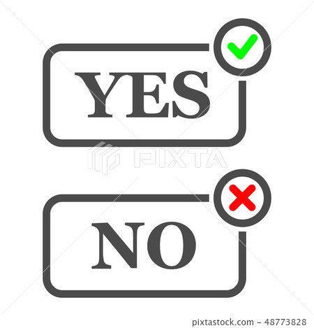 Yes and No check marks green and red. Vector.... - Stock Illustration [48773828] - PIXTA
