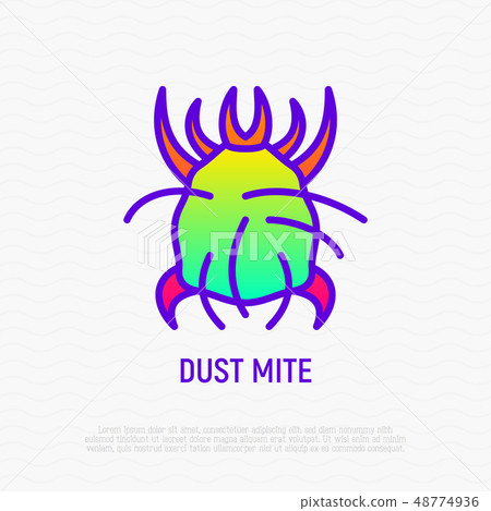 Dust mite thin line icon. Vector illustration. - Stock Illustration ...