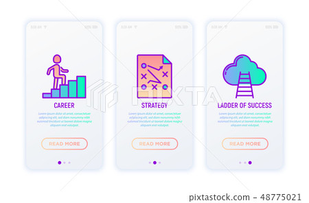 Success thin line icons: career, strategy, ladder-插圖素材 [48775021] - PIXTA圖庫