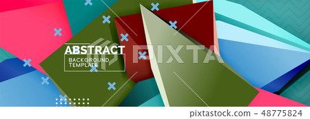 Vector 3d triangular shapes abstract... - Stock Illustration [48775824 ...