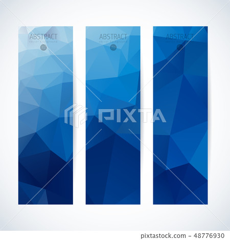 Vector banners set blue triangle background - Stock Illustration ...