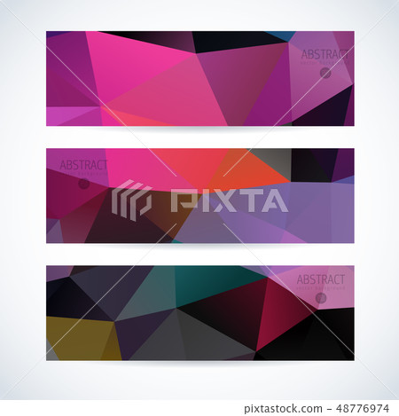 Vector purple banners abstract triangle background - Stock Illustration ...