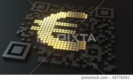 Quick Response or QR code with euro symbol.... - Stock Illustration ...