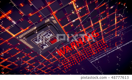 Square CPU glittering in black background - Stock Illustration ...