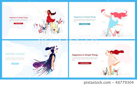 Set Happiness in Simple Things. Natural Unique. - Stock Illustration ...