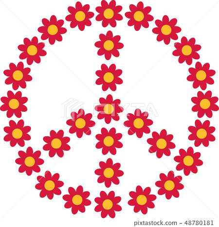 Flower power piece sign - Stock Illustration [48780181] - PIXTA