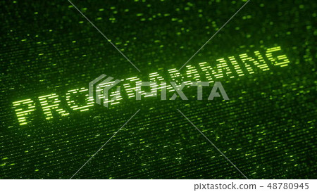 Green PROGRAMMING word made with flying...-插圖素材 [48780945] - PIXTA圖庫